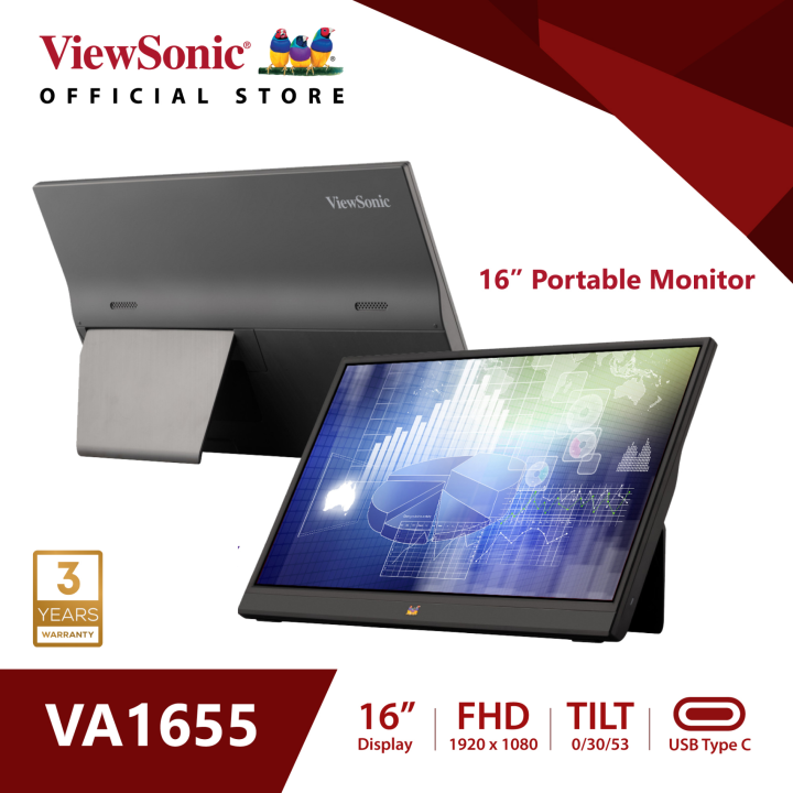 Real delivery VA1655 - ViewSonic 16” FHD USB-C Lightweight 60Hz ...