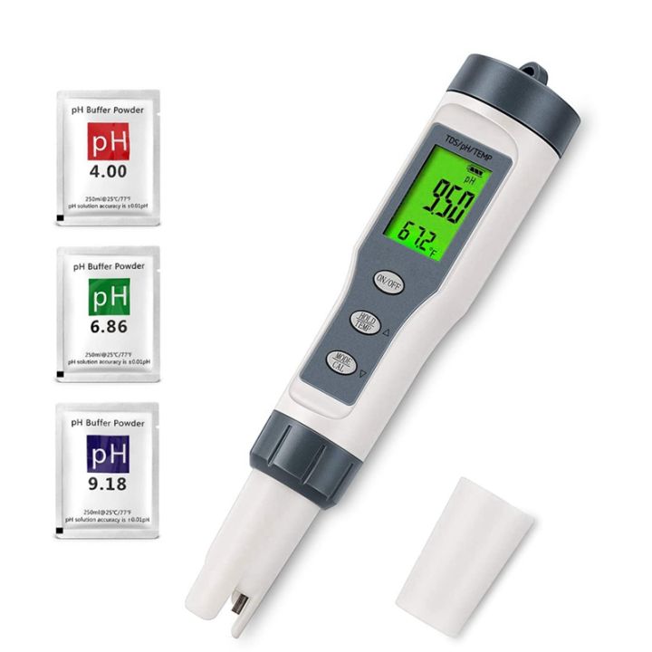 (PEFQ) 3 in 1 Digital PH Meter for Water, TDS/PH/Temp Meter, Water ...