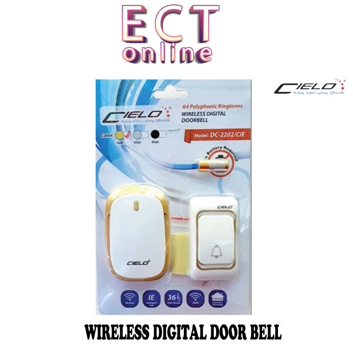 Cielo Wireless Digital Doorbell Door Bell DC-2201/CIE (GOLD) DC2201 ...