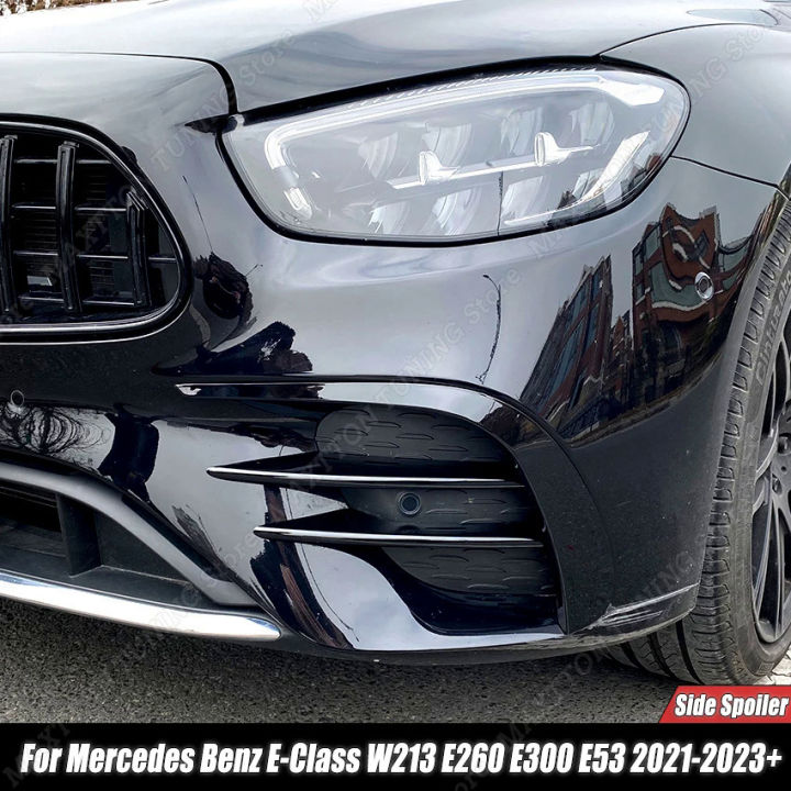 กันชนหน้าสำหรับรถยนต์อุปกรณ์เสริมช่องแอร์ขอบสปอยเลอร์สำหรับ Benz E-Class W213 E260 E300 E53 2021 ...