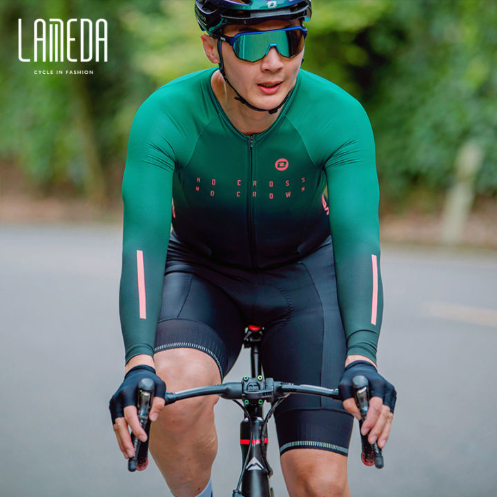 LAMEDA ผู้ชายขี่จักรยานย์จักรยานถนน Coverall ที่มีน้ำหนักเบาชิ้นเดียว ...