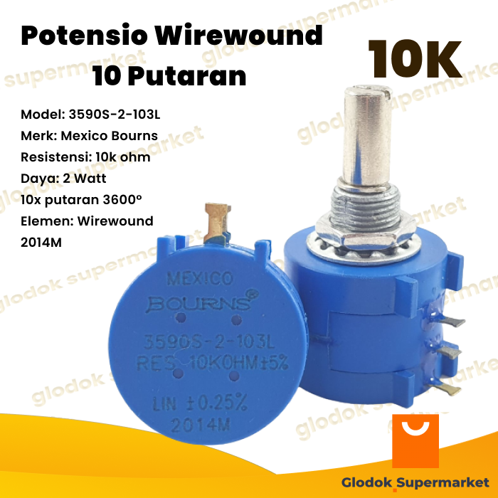 Potensio Wirewound 10 Putaran 10k Bourns Multiturn Presisi | Lazada ...