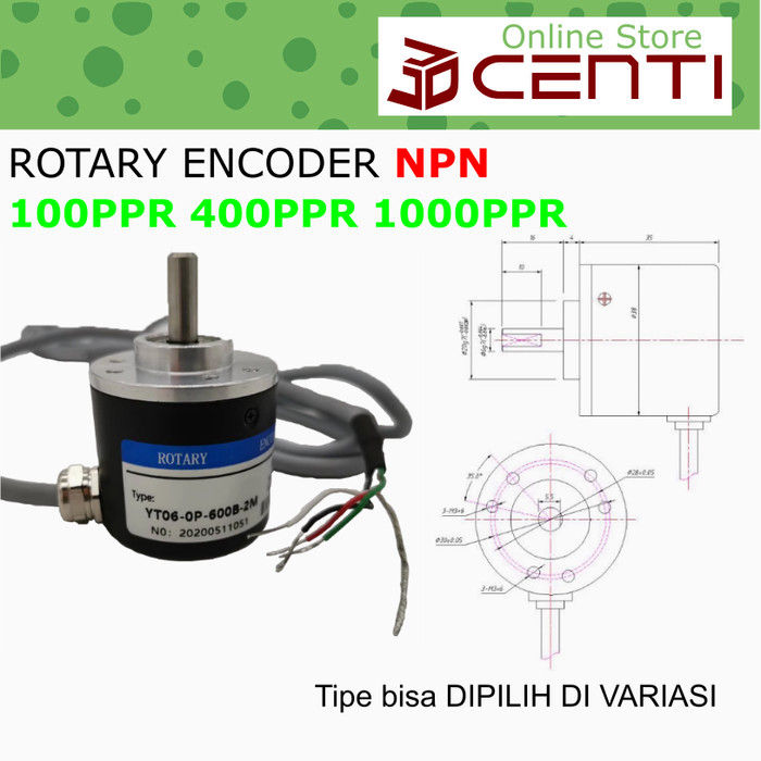 Rotary Encoder 5V 24V 100 400 1000 Pulses Per Rotation PPR Enkoder | Lazada Indonesia