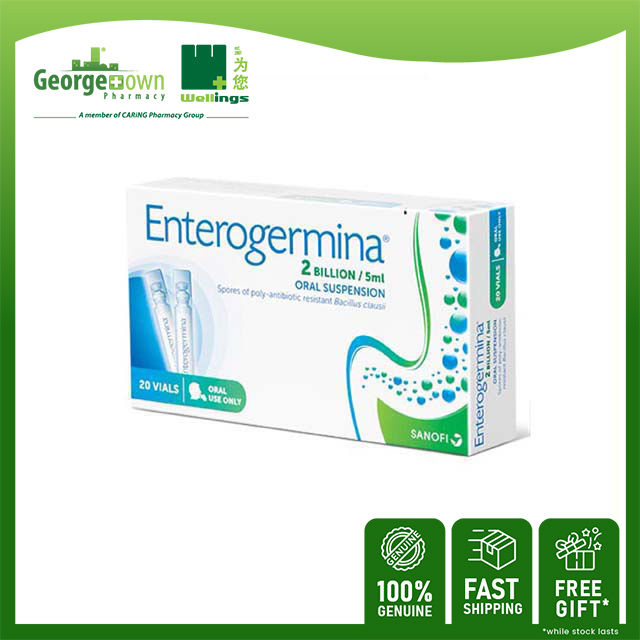ENTEROGERMINA PROBIOTIC 2 BILLION / 5ML ORAL SUSPENSION VIALS 10S X 2 | Lazada