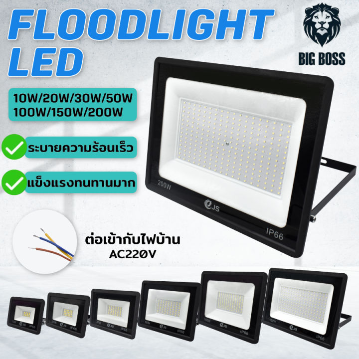 สปอตไลท์ ไฟสว่าง Spotlight LED 100W 150W 200W ใช้ไฟบ้าน กันน้ำกลางแจ้ง ...