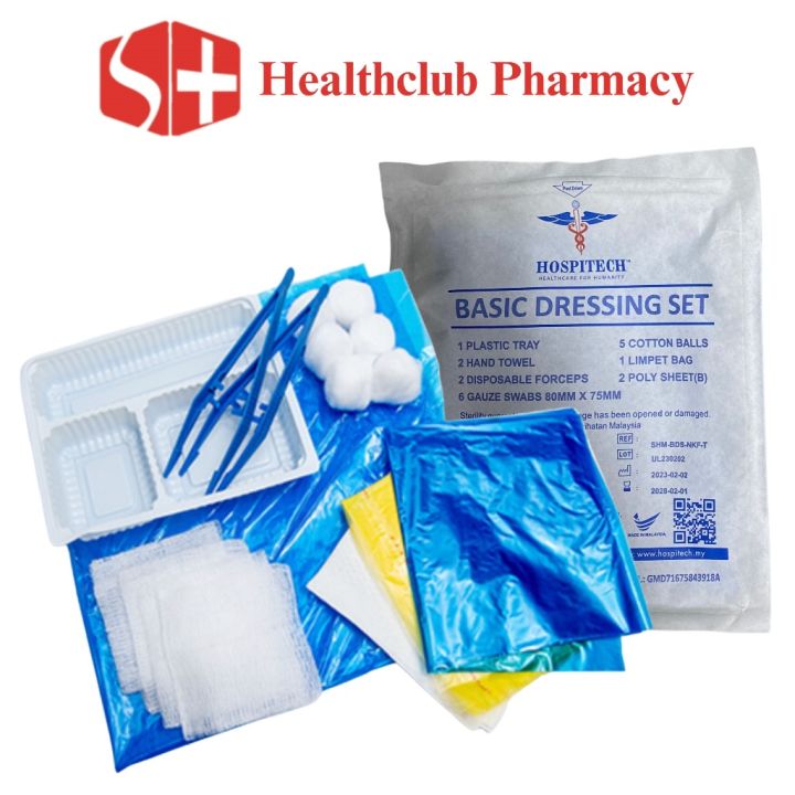 HOSPITECH Basic Dressing Set, 3 Forceps/ 2 Forceps (MADE IN MALAYSIA ...