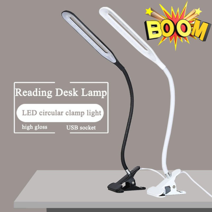 Clamp Clip Lights LED Reading Lamp USB Charging Shade Table Lamp ...