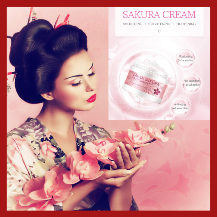 JAPAN SAKURA Nicotinamide Cream Niacinamide Vitamin C Hyaluronic Acid ...