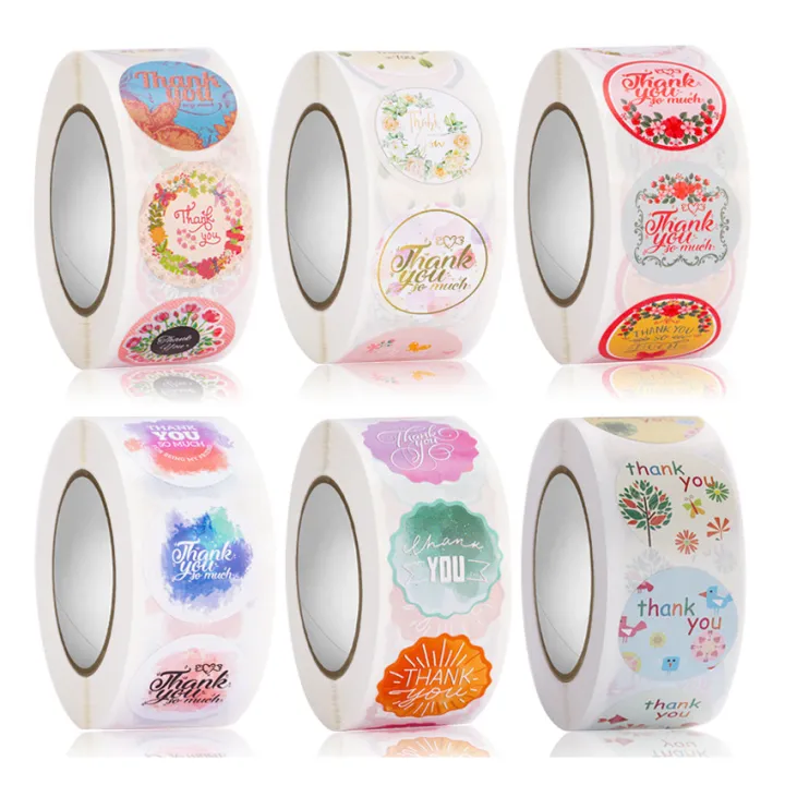 Sticker Label Thank You Colorfull 6 different styles Stiker Tag Segel ...