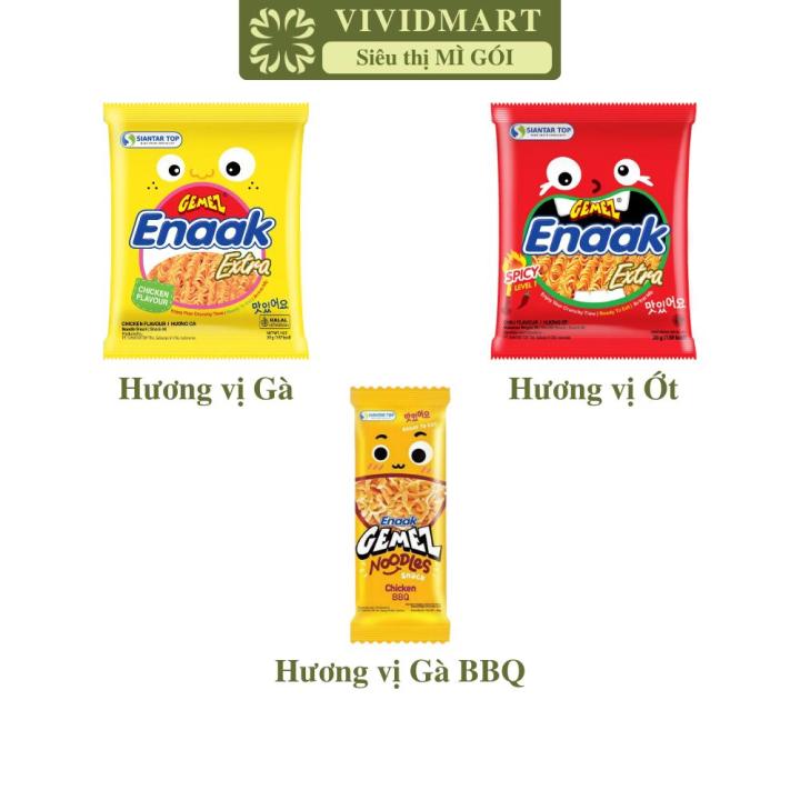 [GÓI LẺ] - SIANTAR TOP - Snack mì Enaak 3 vị: Gà, Ớt, Gà BBQ, Snack mì ...