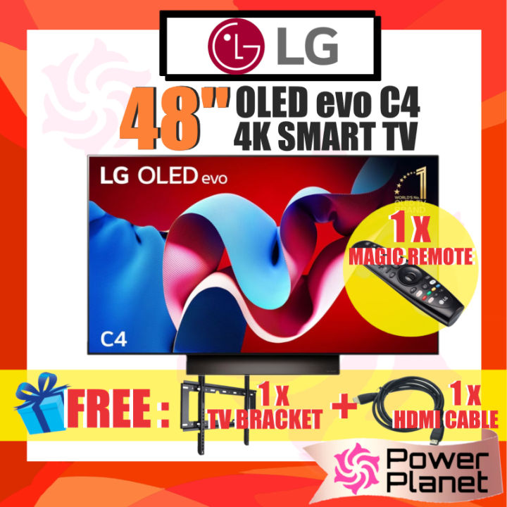 [FREE TV BRACKET & HDMICABLE ] LG TV OLED evo C4 Ai / C2 48” 4K UHD ...