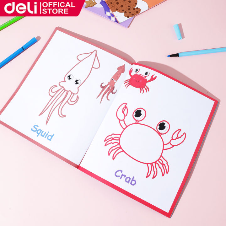 Deli EN042 Coloring Book Drawing Book For School Supplies 250*176mm ...