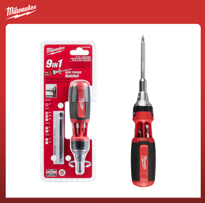 Milwaukee 9in1 Heavy Duty High Torque Ratcheting Multi-bit Driver with ...