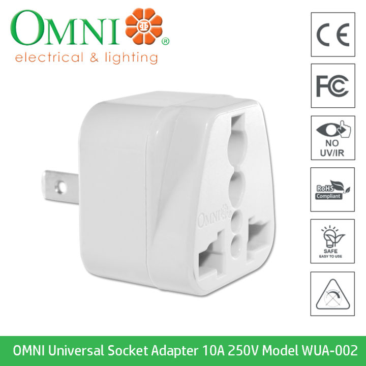 OMNI Universal Socket Adapter 10A 250V Model WUA-002 | Lazada PH