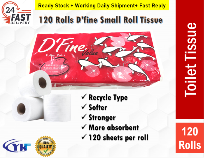 D'fine Deluxe Toilet Tissue 120 Rolls (120s X 120) Toilet Roll Toilet ...