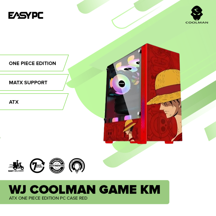 EasyPC | WJ CoolMan Game KM ATX One Piece Edition PC Case Red Desktop ...