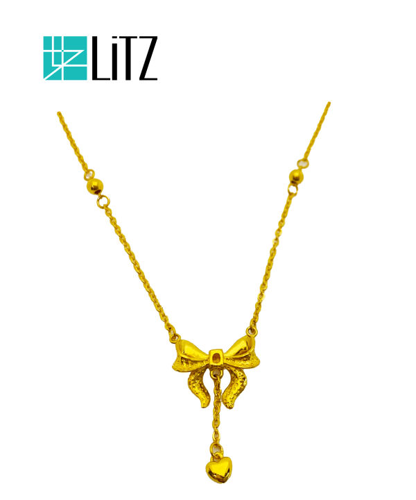 LITZ 999 (24K) Gold Ribbons Necklace EGC0072 (6.75g+/-) | Lazada