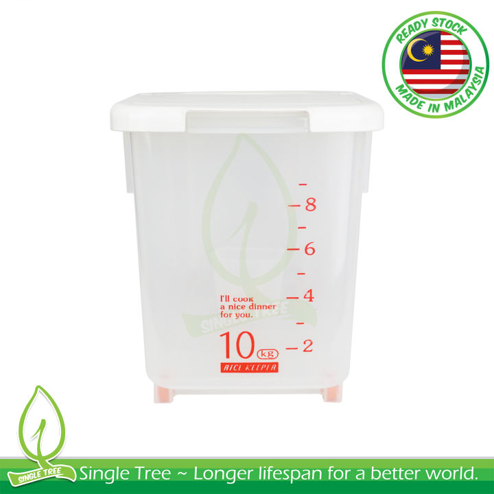 CLOVER 10KG Rice Keeper 10 Best Seller Rice Box Rice Stocker Half Open ...