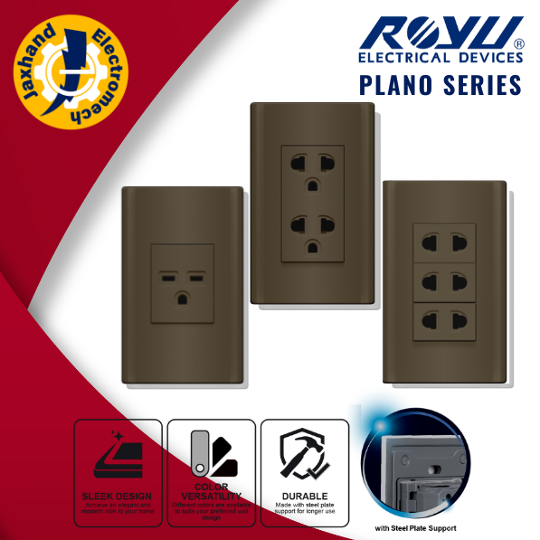 Royu Convenience Outlet Plano Series Dark Gray 15A~250V / acu outlet ...