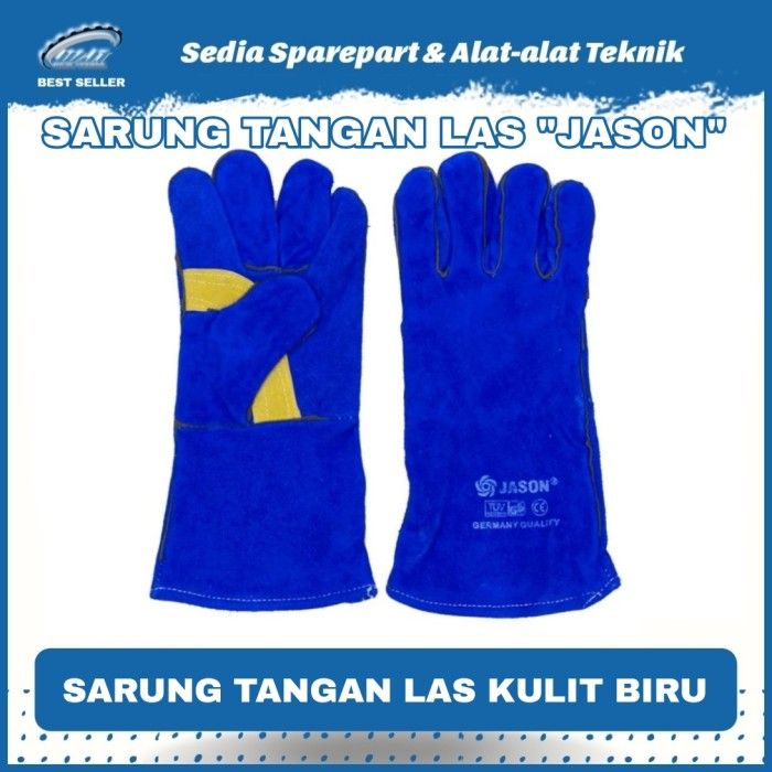 SARUNG TANGAN LAS KULIT BIRU MERK JASON | Lazada Indonesia