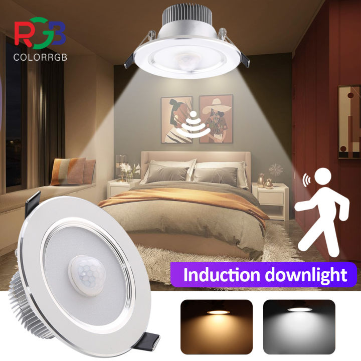 3W 5W 7W 12W Induction Lamp LED Motion Sensor Downlight Ceiling Light ...