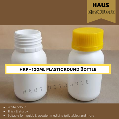 120ml Round Plastic Bottle - Thick & Sturdy ( With Cap & Stopper ...