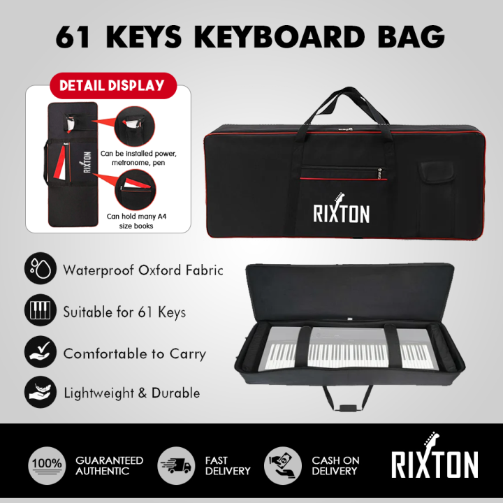 RIXTON Electronic Piano Bag Keyboard Case 61 Keys Keyboard Instrument ...