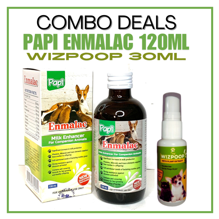 [APS] PAPI ENMALAC 120ML WITH FREE WIZPOOP 30ML DISINFECTANT / FOR PETS ...
