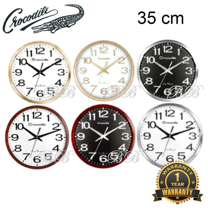 100% ORIGINAL Crocodile Quiet Sweep Analogue Wall Clock (Jam Dinding ...