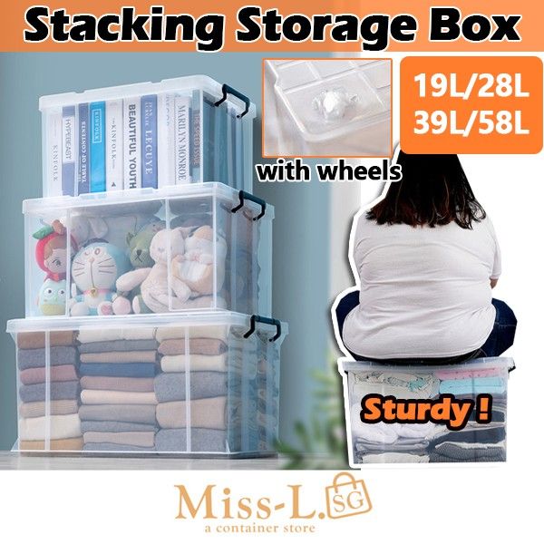 SOLLA Stacking Storage Box With Wheelsstacking drawers-storage-home ...