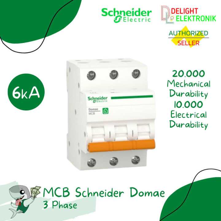 Schneider Electric New Domae MCB 2 4 6 10 16 20 25 32 40A 3 Phase ...