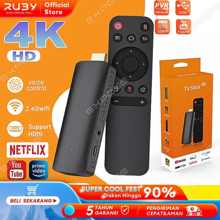 TV Stick Android 4K Dolby DTS Audio Streaming Smart WIFI 2GB Ram 16GB ...