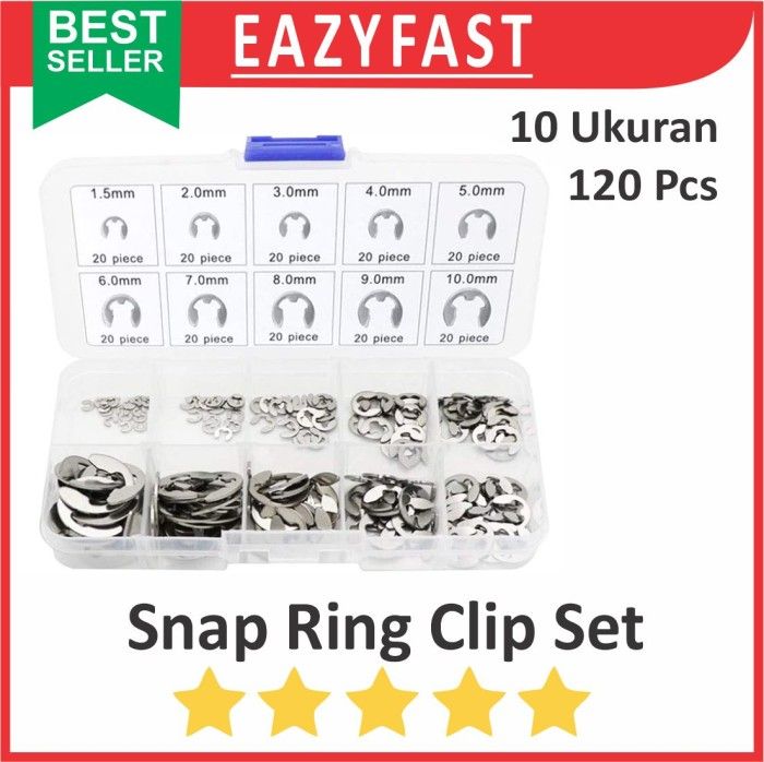Snap Ring Set Klip Spi E C Clip Circlip 120 Pcs Snapring Kit Stainless | Lazada Indonesia