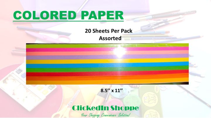 Colored / Construction Paper 50 Sheets Per Pack Assorted Stationery ...