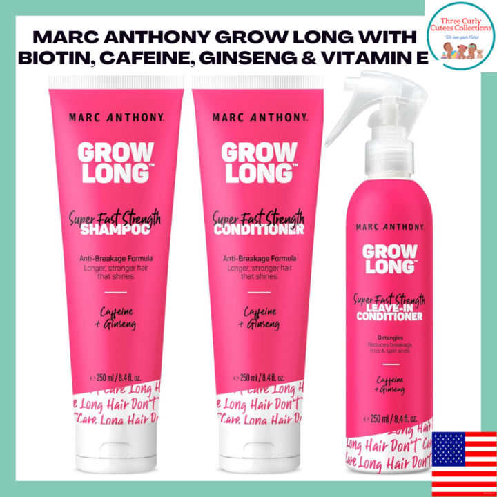 Marc Anthony Shampoo, Conditioner & Leave in Con Grow Long with Biotin ...