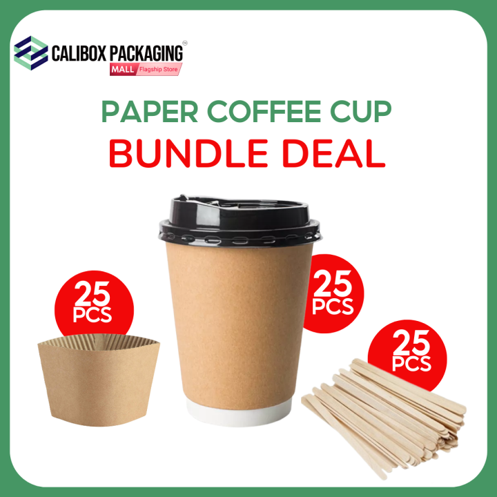 Calibox Packaging Disposable Paper Coffee Cup, Coffee Cup Set, Bundle ...