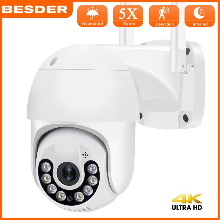 BESDER 8MP 4K Wifi PTZ Camera Color Night Vision IP Camera Outdoor Ai ...