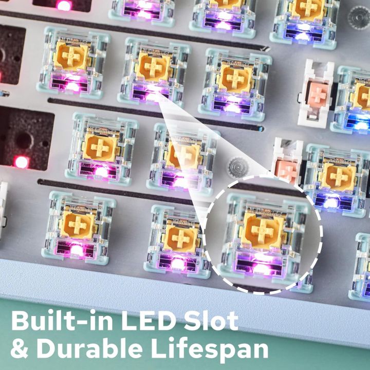 EPOMAKER Sea Salt Silent Mechanical Keyboard Switches Set, 5-Pin Switch ...