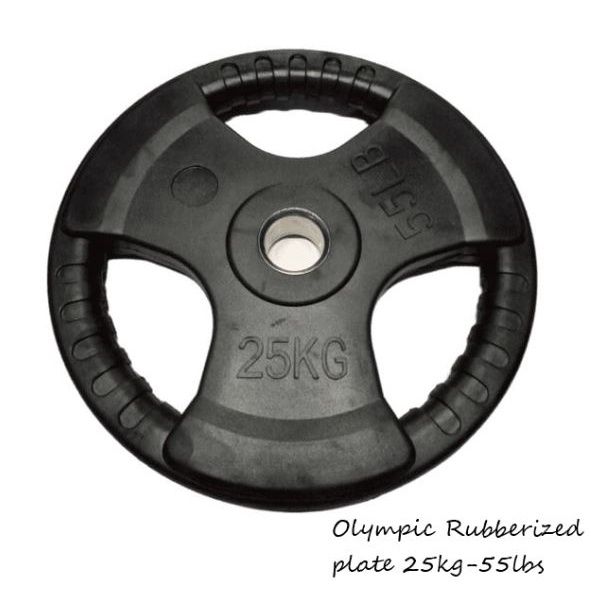 25kg- 55 lbs Tri-Grip Rubberized Olympic Plate PowerGrab (sold per pc ...