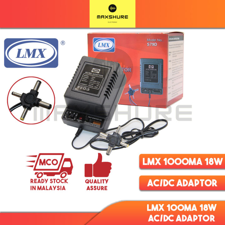 [MaxShure] LMX 1000mA 18W 3V/4.5V/6V/7.5V/9V/12V/15V DC Adjustable AC ...