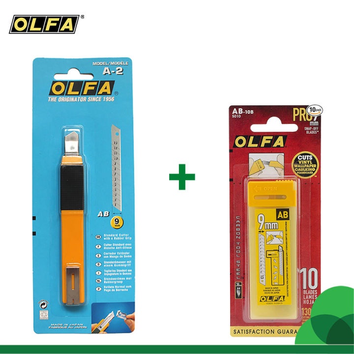 Combo Dao cắt cầm tay OLFA A2 dao cắt bao bì và hộp lưỡi dao AB/10B | Lazada.vn