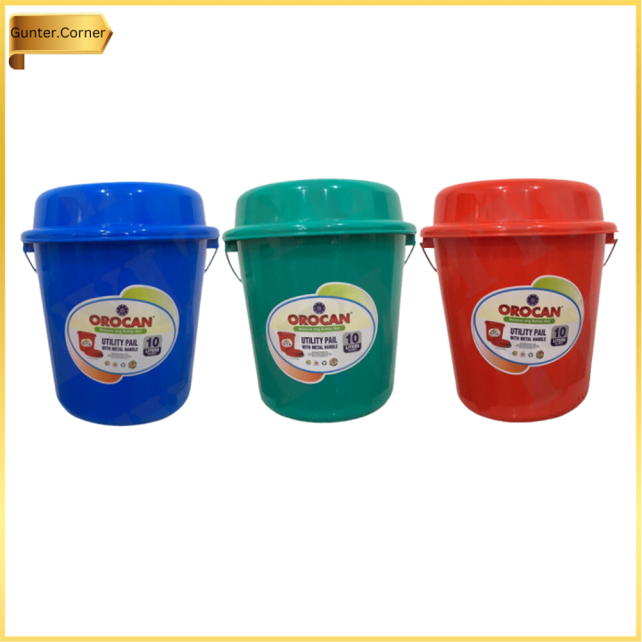 Gunter.corner - Orocan Utility Pail with Cover 10L Cleaning Bucket ...