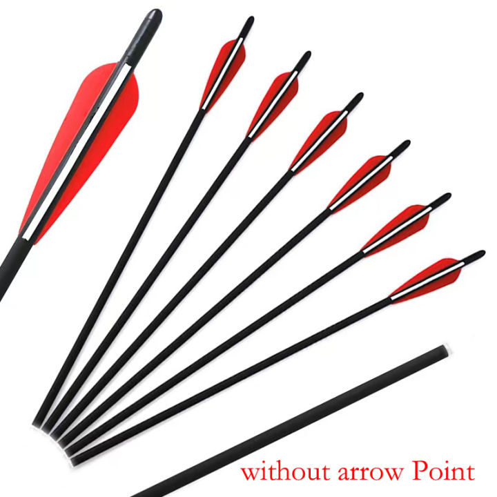 6pcs 13/16/17/18/20/22 inches Carbon Short Arrows ID 7.6mm with 3 ...