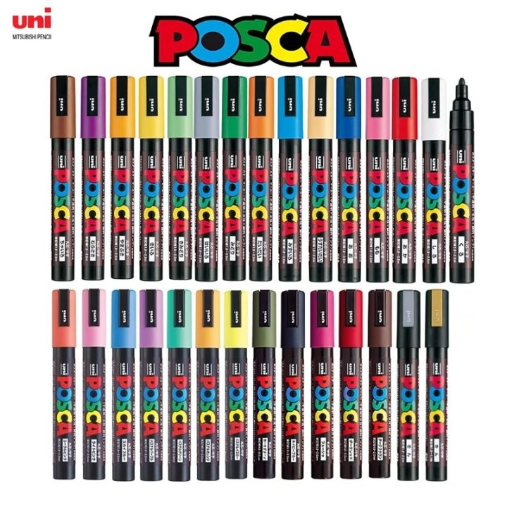UNI POSCA ปากกาพอสก้า Posca 3M และ 5M สีพาสเทล สีสว่าง ปากกาเพ้นท์อเนก ...