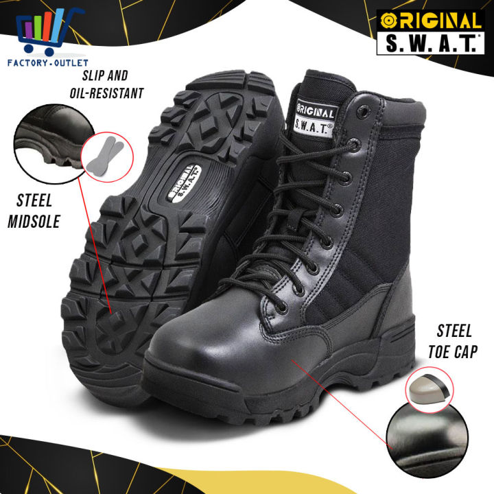 SWAT Tactical Boots – Kasut Keselamatan SWAT Steel Toe Cap Steel Mid ...