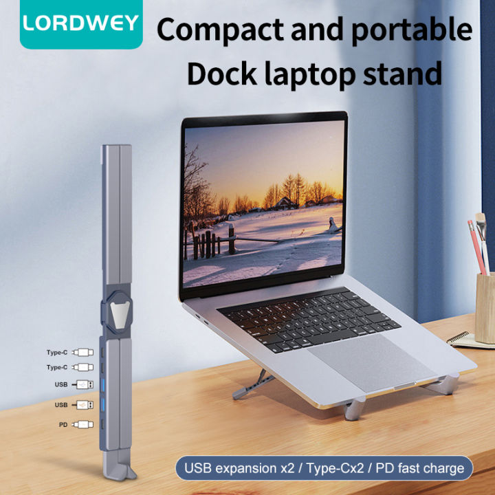LORDWEY Laptop stand aluminum Ergonomic Notebook Stand 360° Folding ...