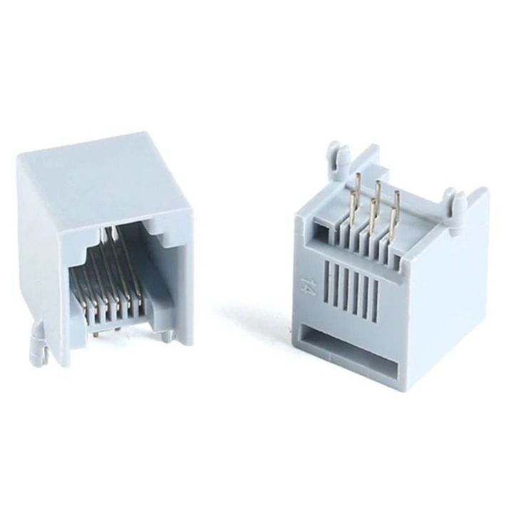 TRYANY 90 Degrees 6p6c Socket 6pin Crystal RJ11 RJ11-6P6C Terminal ...