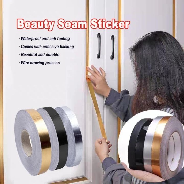 [Same Day Ship] Gold 50M Floor Tile Gap Tape Wall Tile Strip Sticker ...