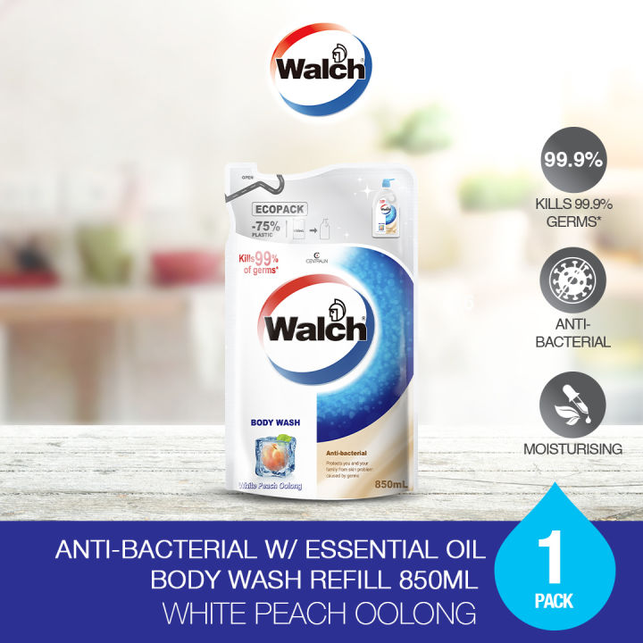 WALCH Anti-bacterial Body Wash White Peach Oolong Refill 850ml | Lazada