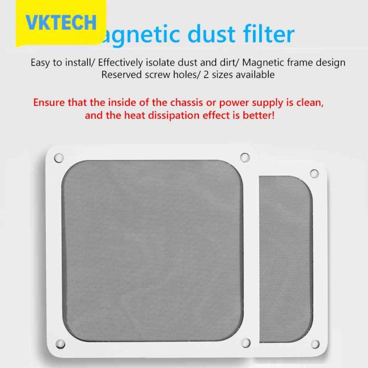 [Vktech] 8cm/12cm PC Case Cooling Fan Filter Soft Magnetic Frame Nylon ...